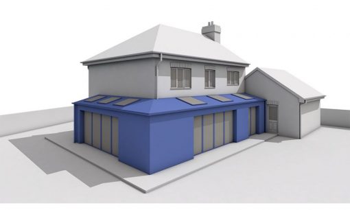 Single storey side and rear wrap around extension with pitched roof ...